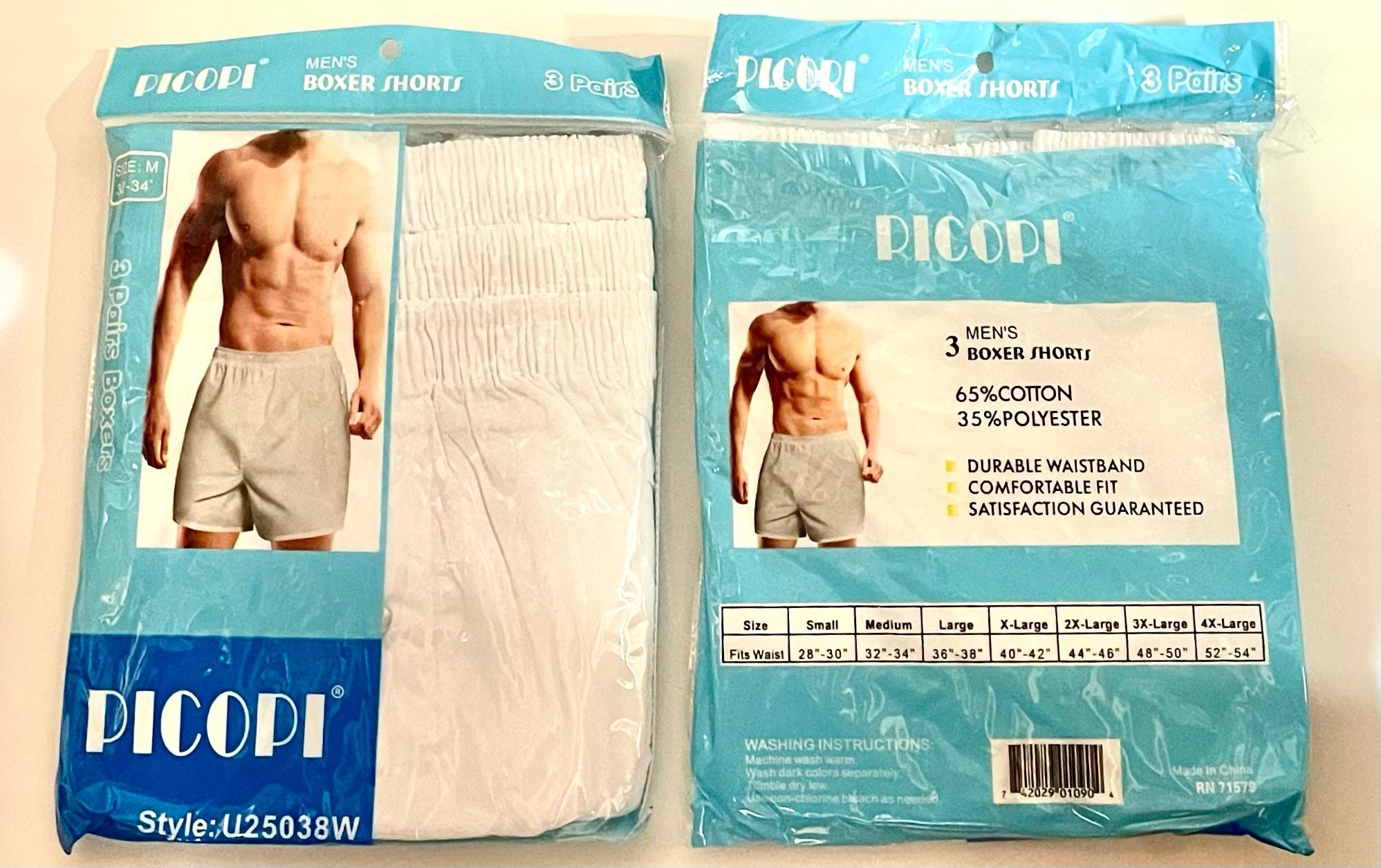 Inmate Upstate Correctional Facility 3 Mens white Boxer Shorts ...